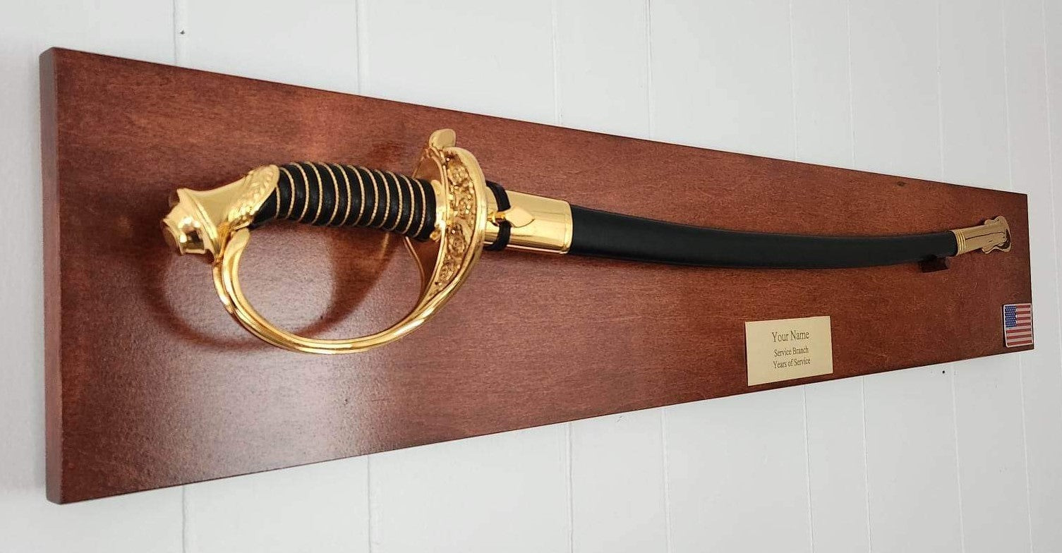 Marine NCO Sword Display – Blades Raised Woodworking