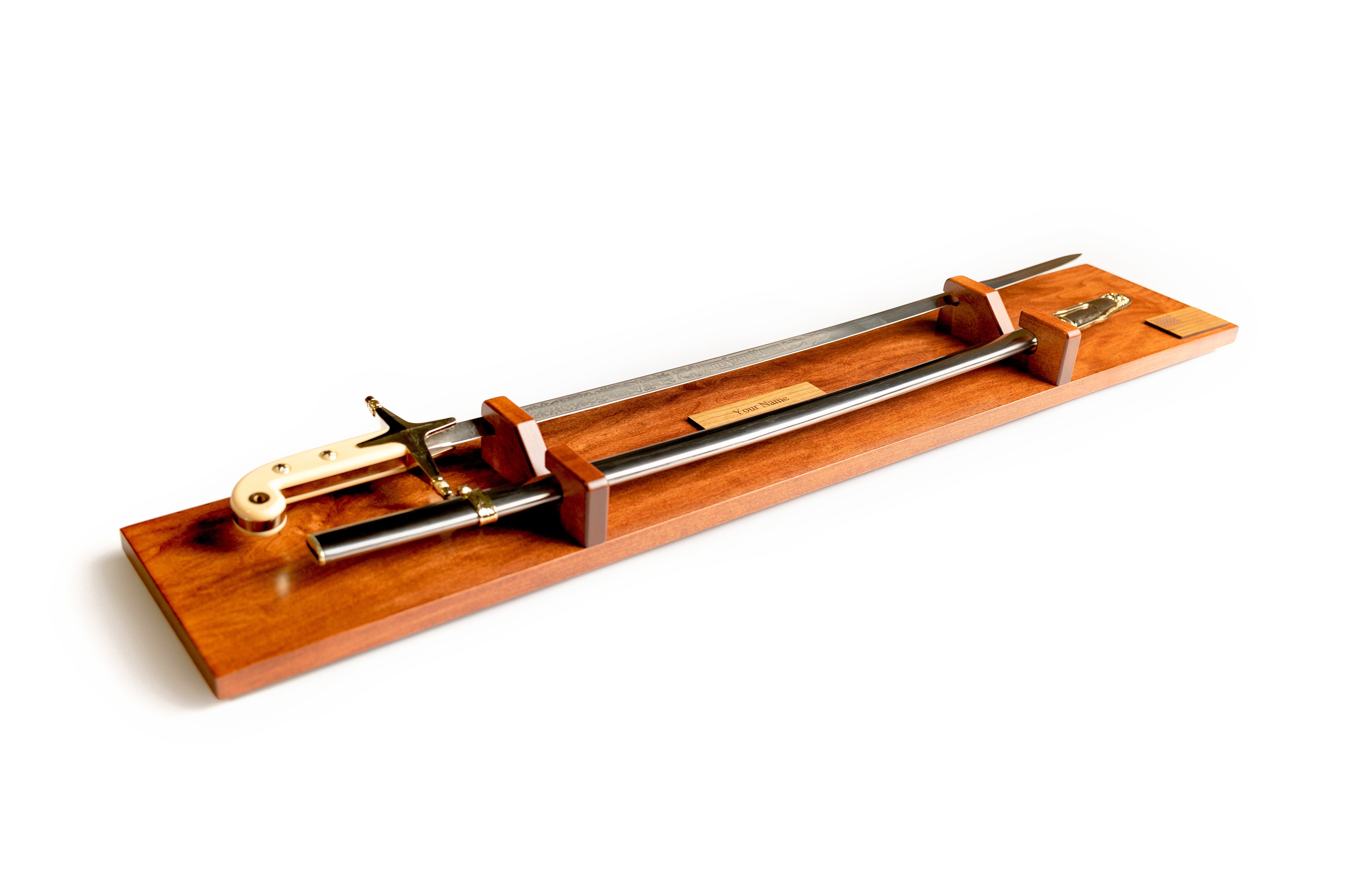 Marine Officer Sword Display | Solid Maple Mameluke Wall Mount | Blades ...